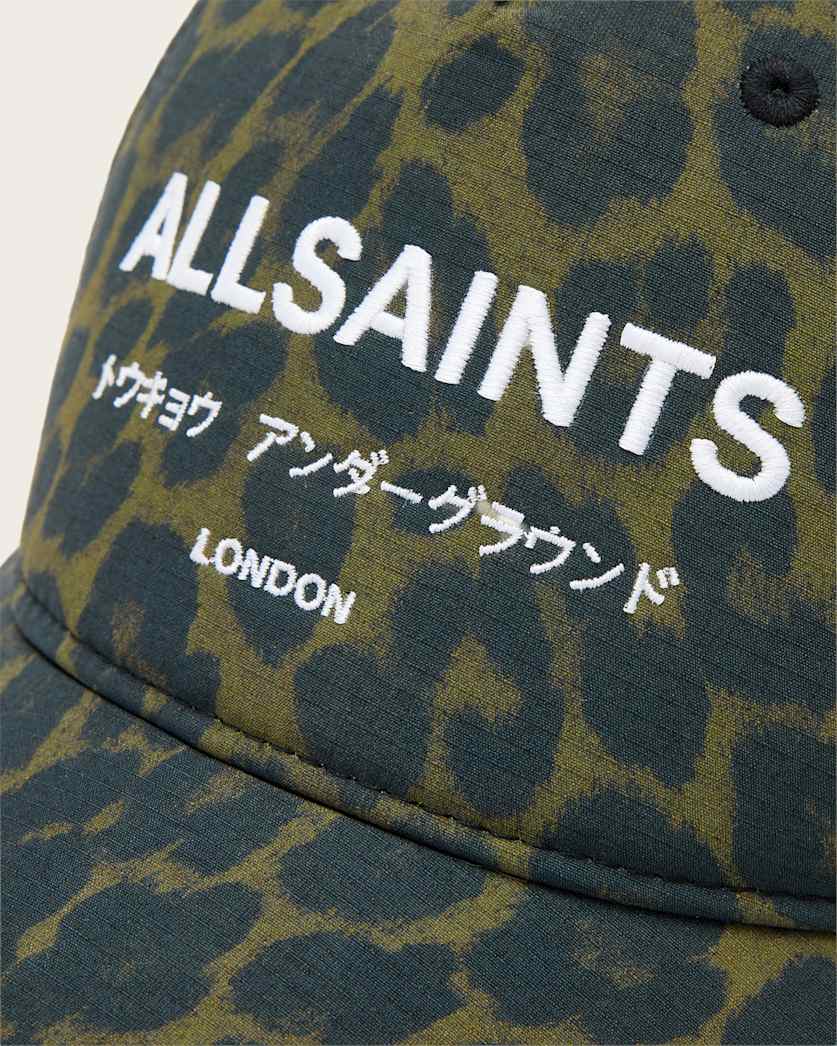 Underground Logo Print Baseball Cap Leopard | ALLSAINTS